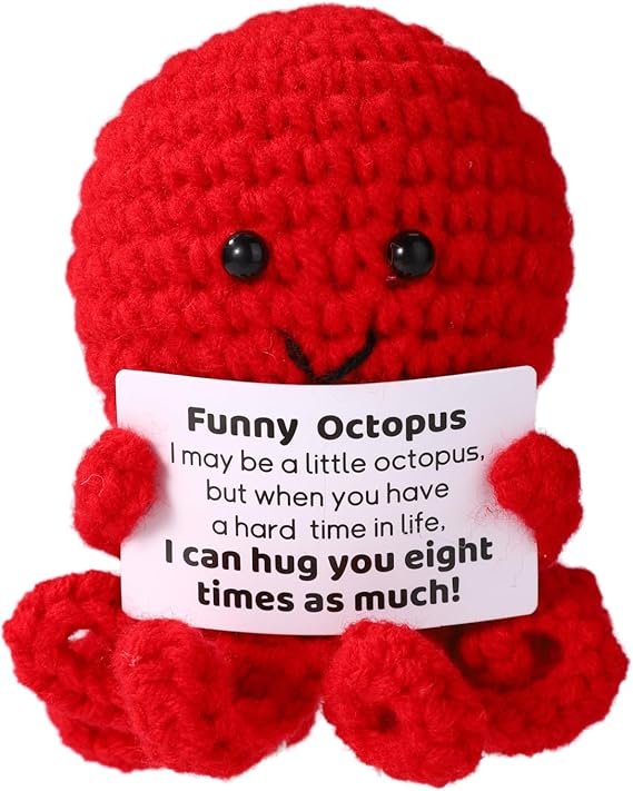 Amazon.com: TOYMIS Positive Crochet Octopus, Funny Crochet Animals ...