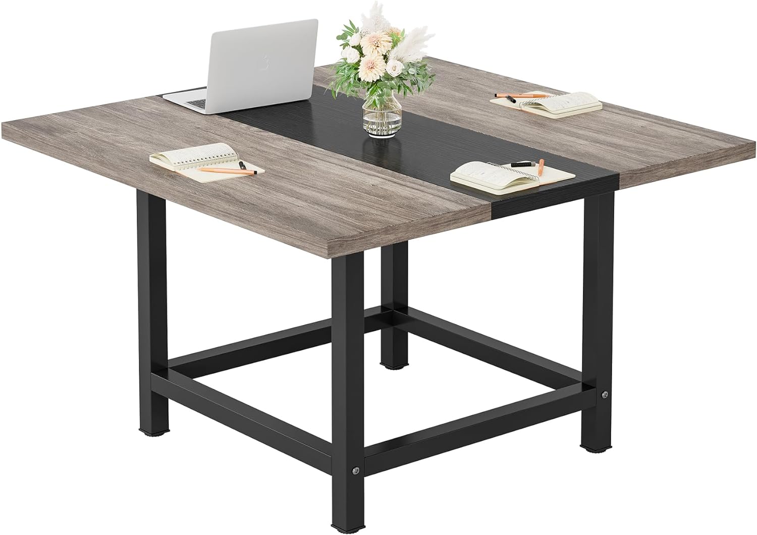 Amazon.com: LITTLE TREE 39-Inch Square Small Conference Room Table for ...