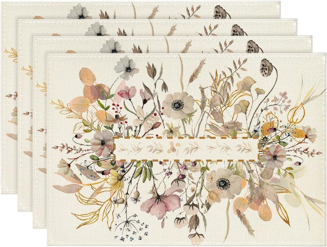 Amazon.com: Printed Polyester placemats Festive Atmosphere Table ...