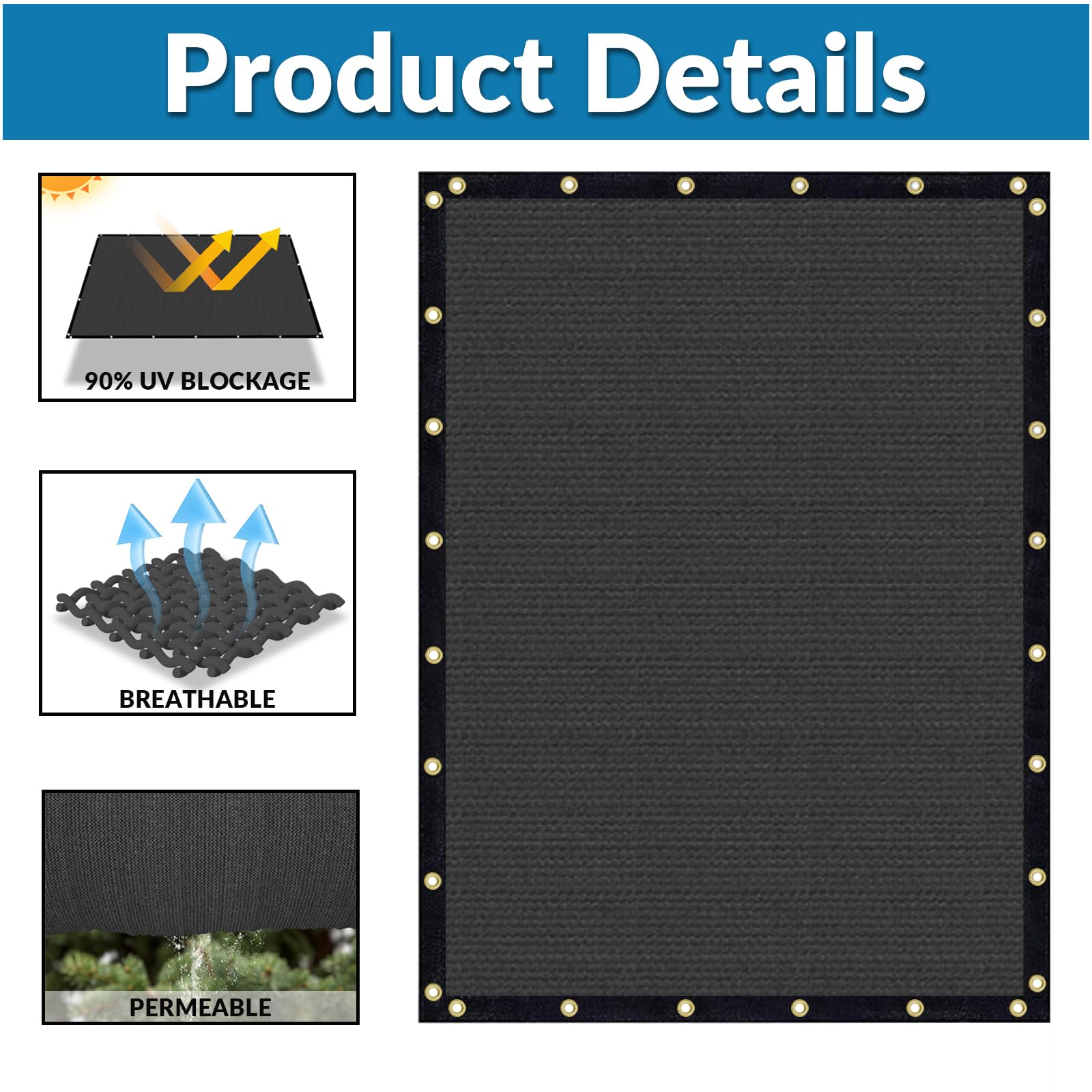 Snapklik.com : Amagenix 90% Dark Grey Sun Shade Cloth