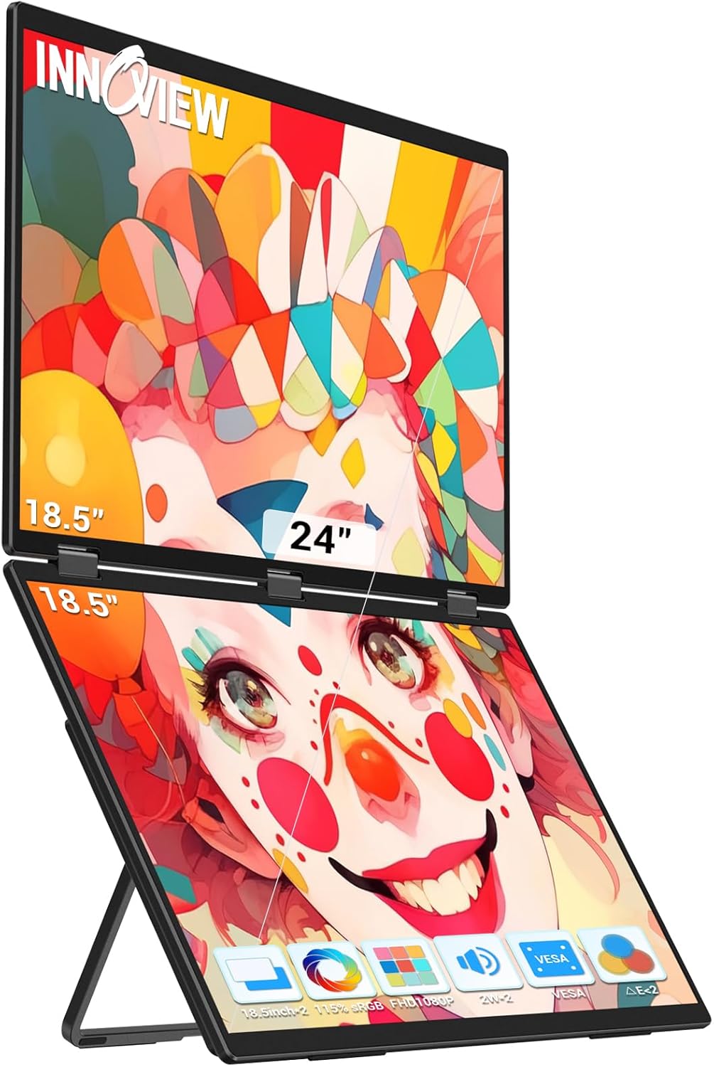 Amazon.com: InnoView Laptop Screen Extender 18.5" Dual Monitors Stacked ...