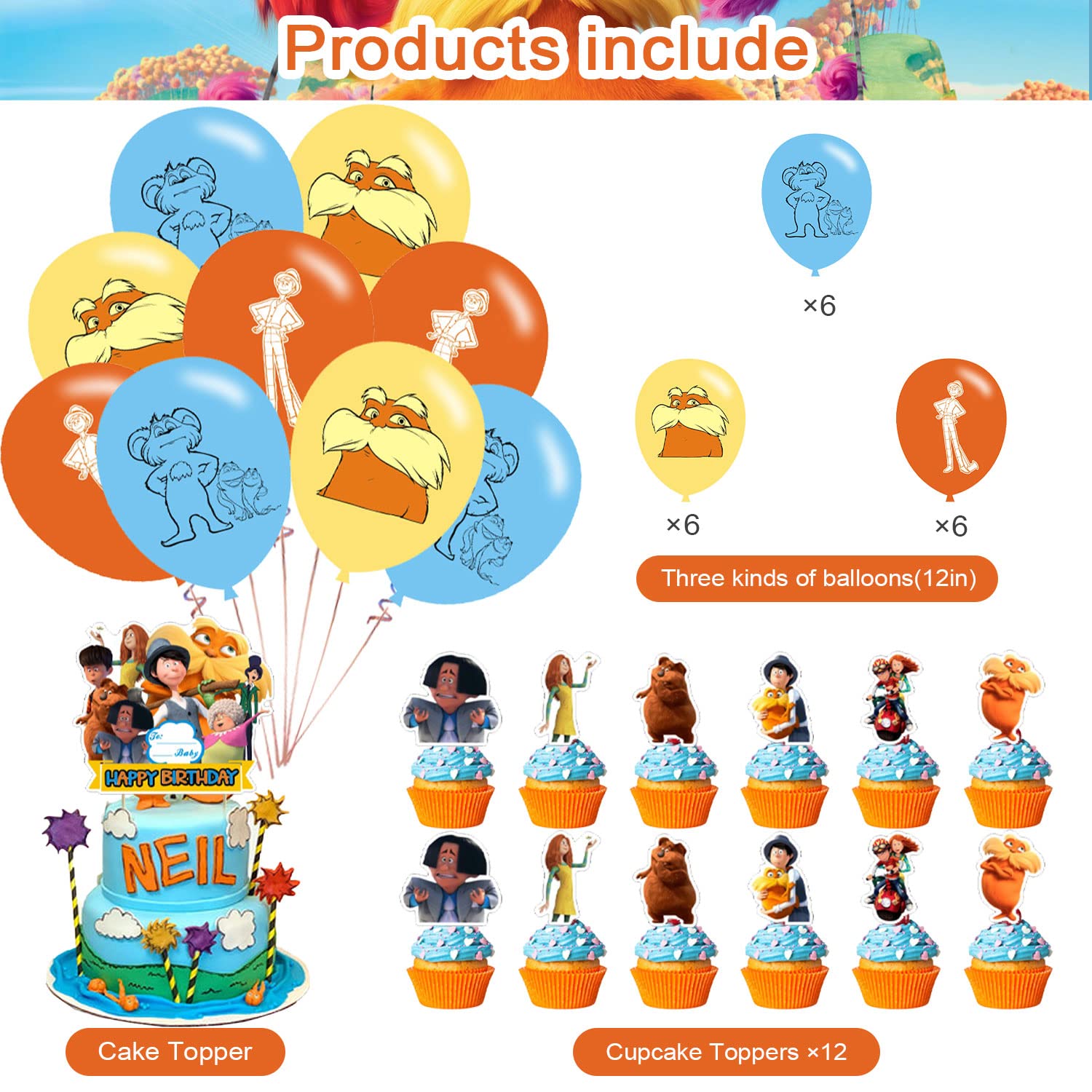 Snapklik.com : Lorax Party Supplies,Cartoon Lorax Party Decorations ...