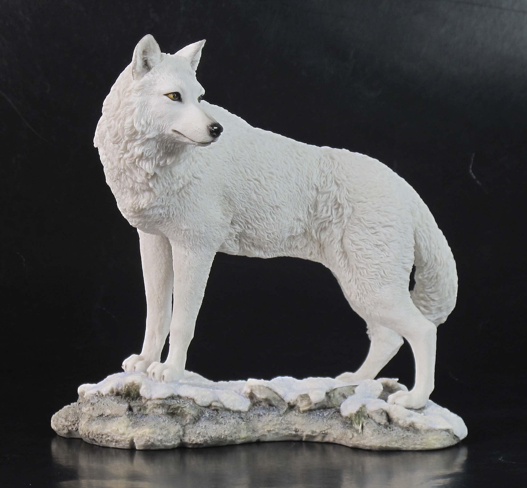 Amazon.com: US 10.75 Inch Animal Figurine Wolf and Cub Walking Black ...
