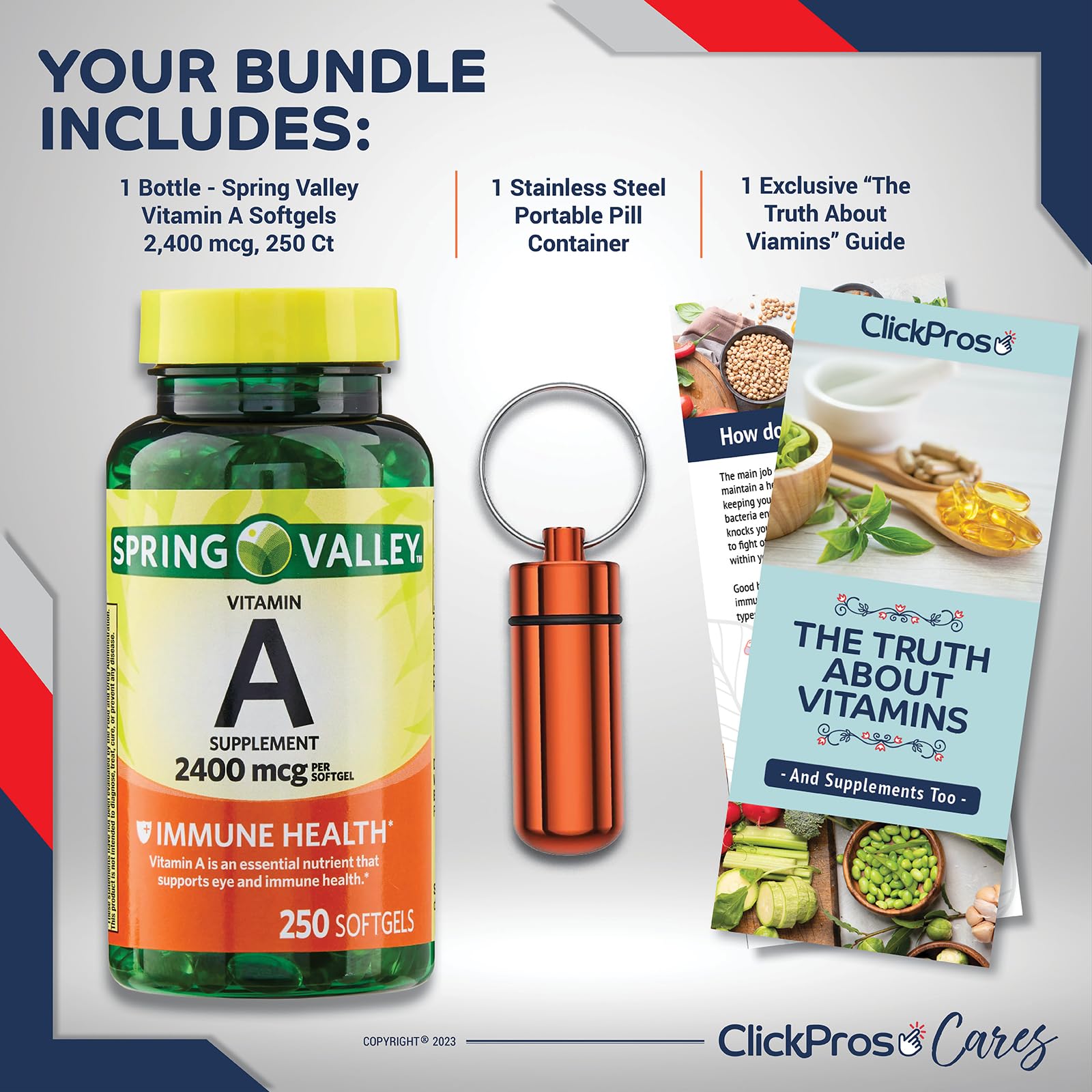 Snapklik.com : Spring Valley Vitamin A Softgels, 2400 Mcg Bundle 250 ...