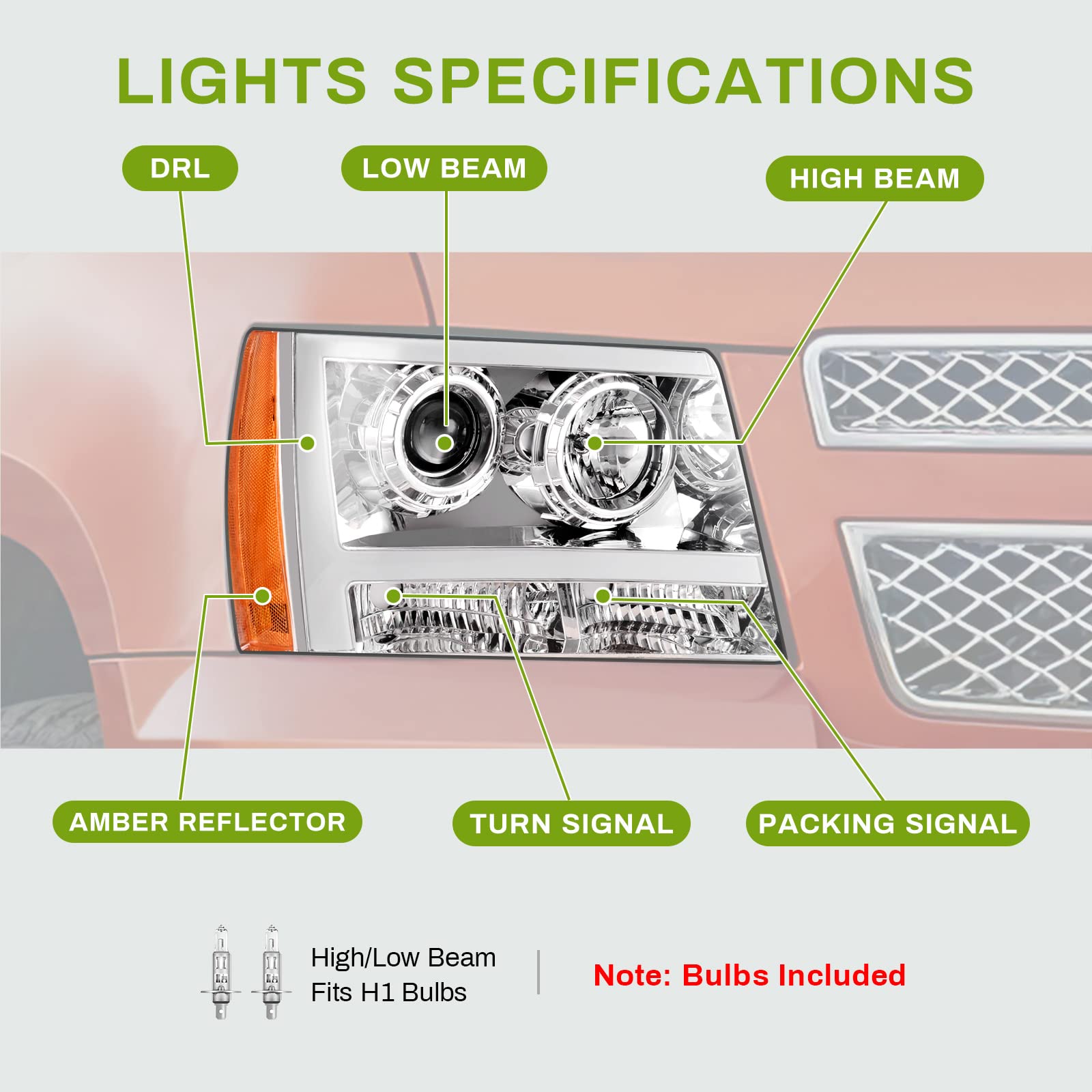 Snapklik.com : AUTOSAVER88 LED Projector Headlight Assembly Compatible