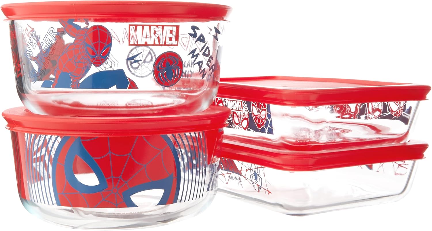 Amazon.com: Pyrex 8-Pc Glass Food Storage Container Set, Includes (2) 4 ...