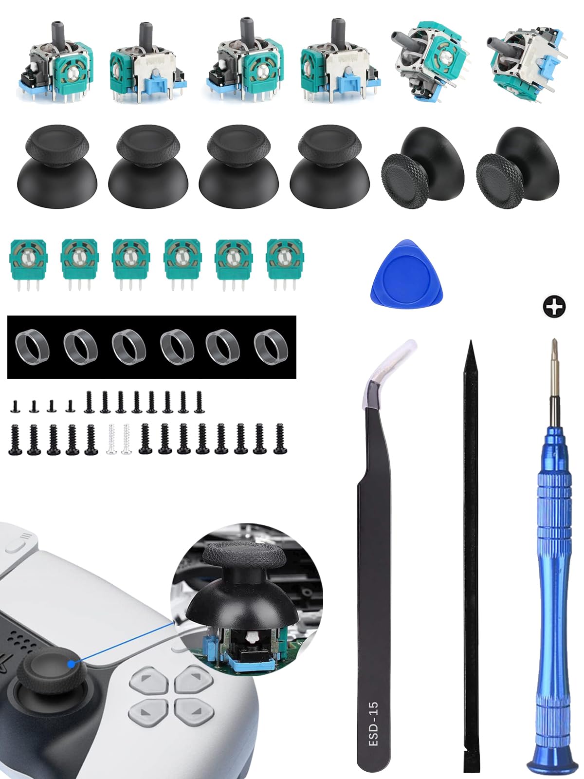 Amazon.com: Ps5 Joystick Replacement for Sony PlayStation 5 Ps5 ...