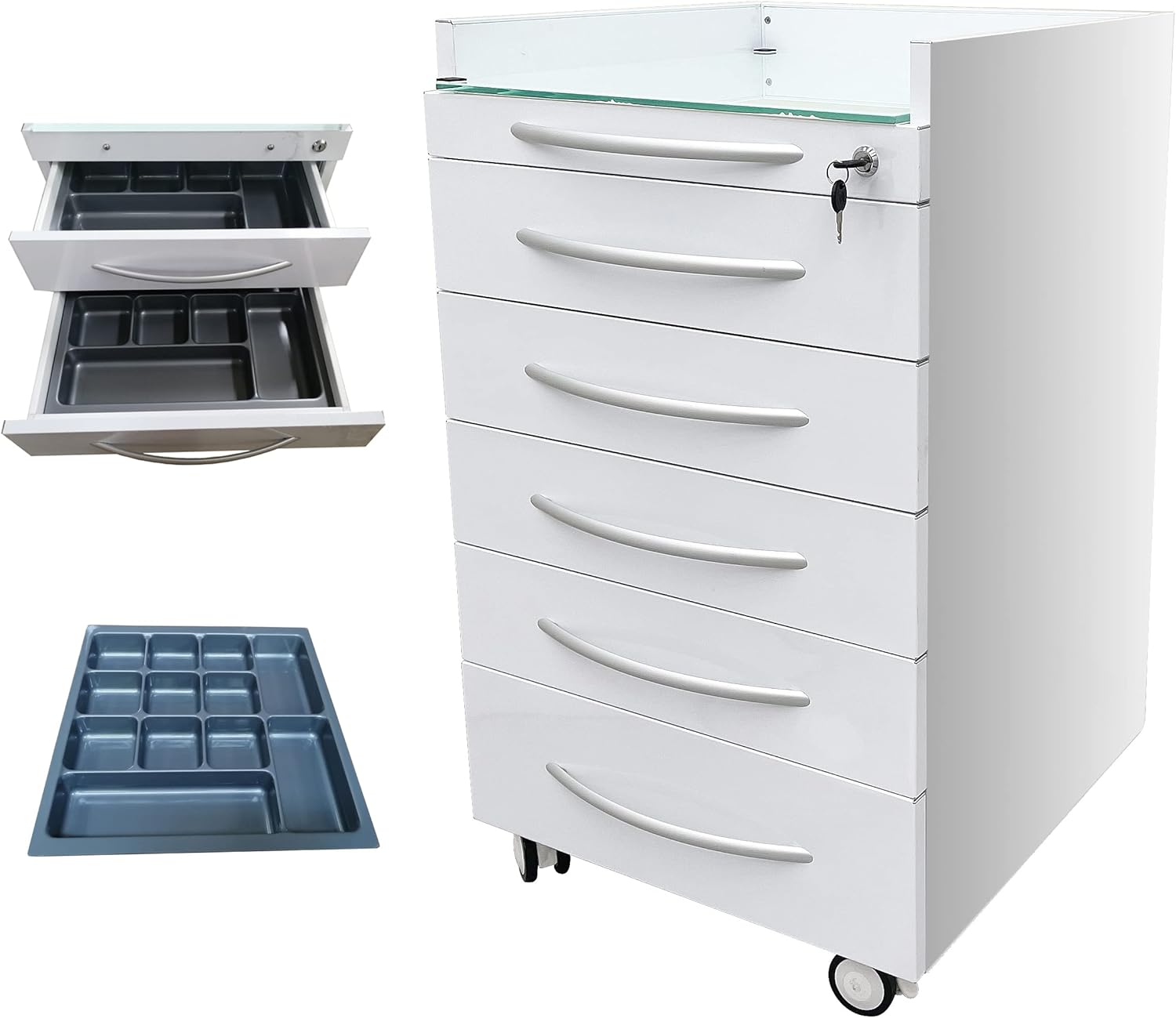 Amazon.com: TECHTONGDA 5 Drawer Dental Mobile Cabinet, Dental Assistant ...