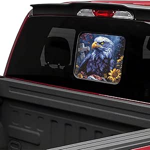 Amazon.com - American Flag Bald Eagle Rear Middle Window Vinyl Wrap ...
