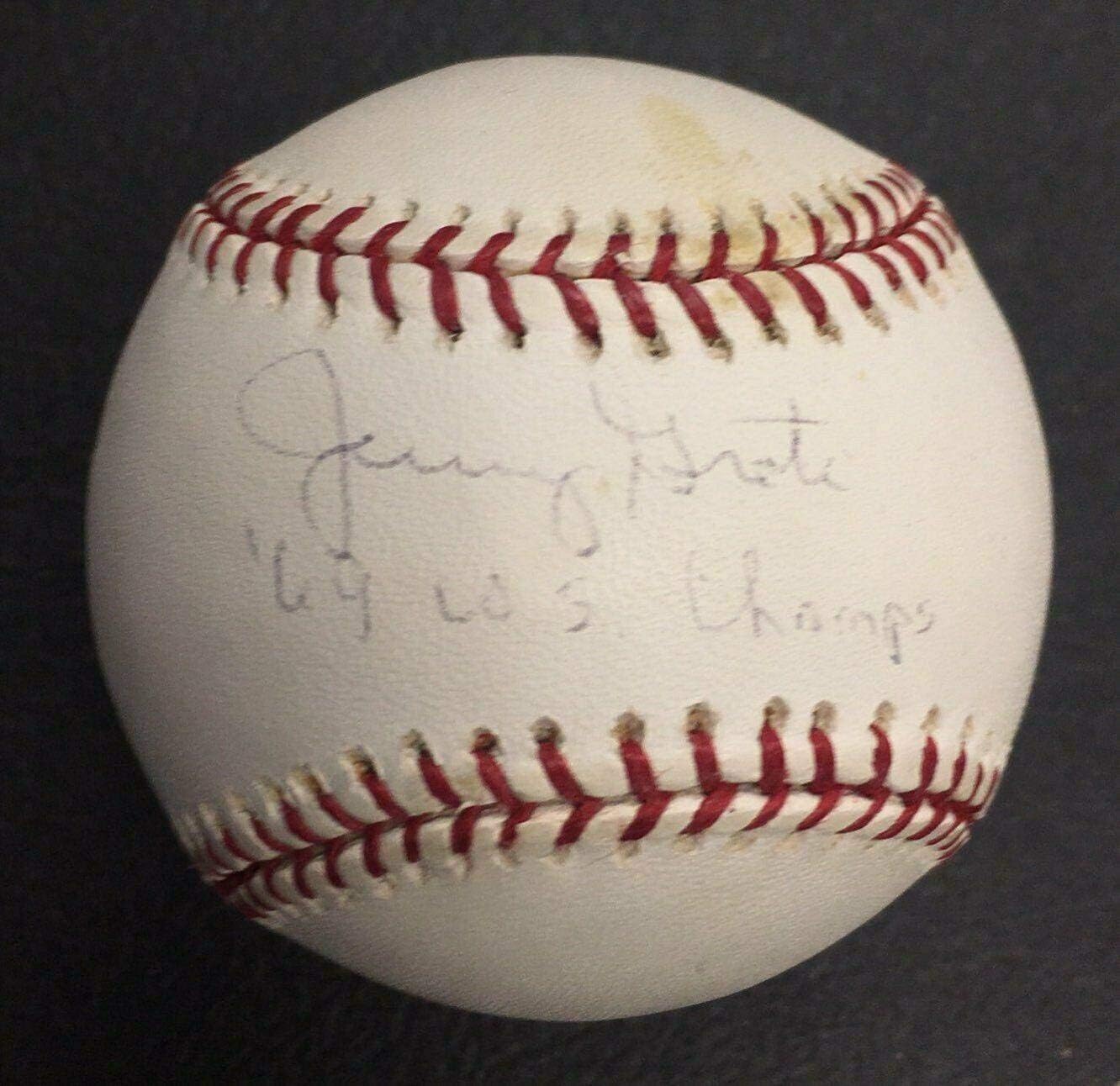 Jerry Grote Signed Official Mlb Baseball Inscribed '69 Ws Champs ...