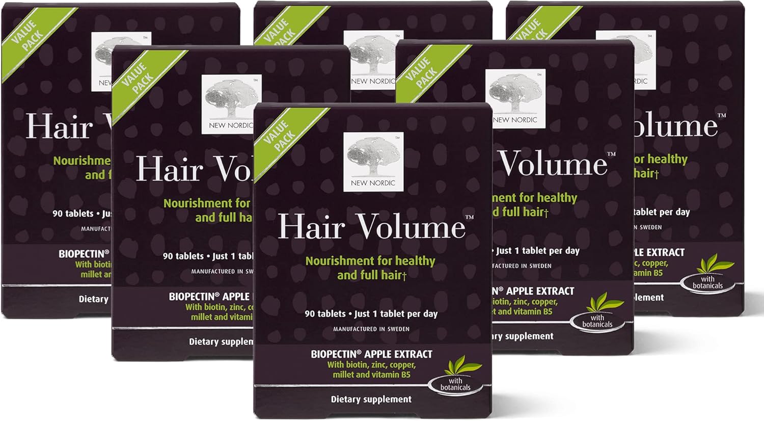 Amazon.com : New Nordic Hair Volume Tablets | 3000 mcg Biotin ...