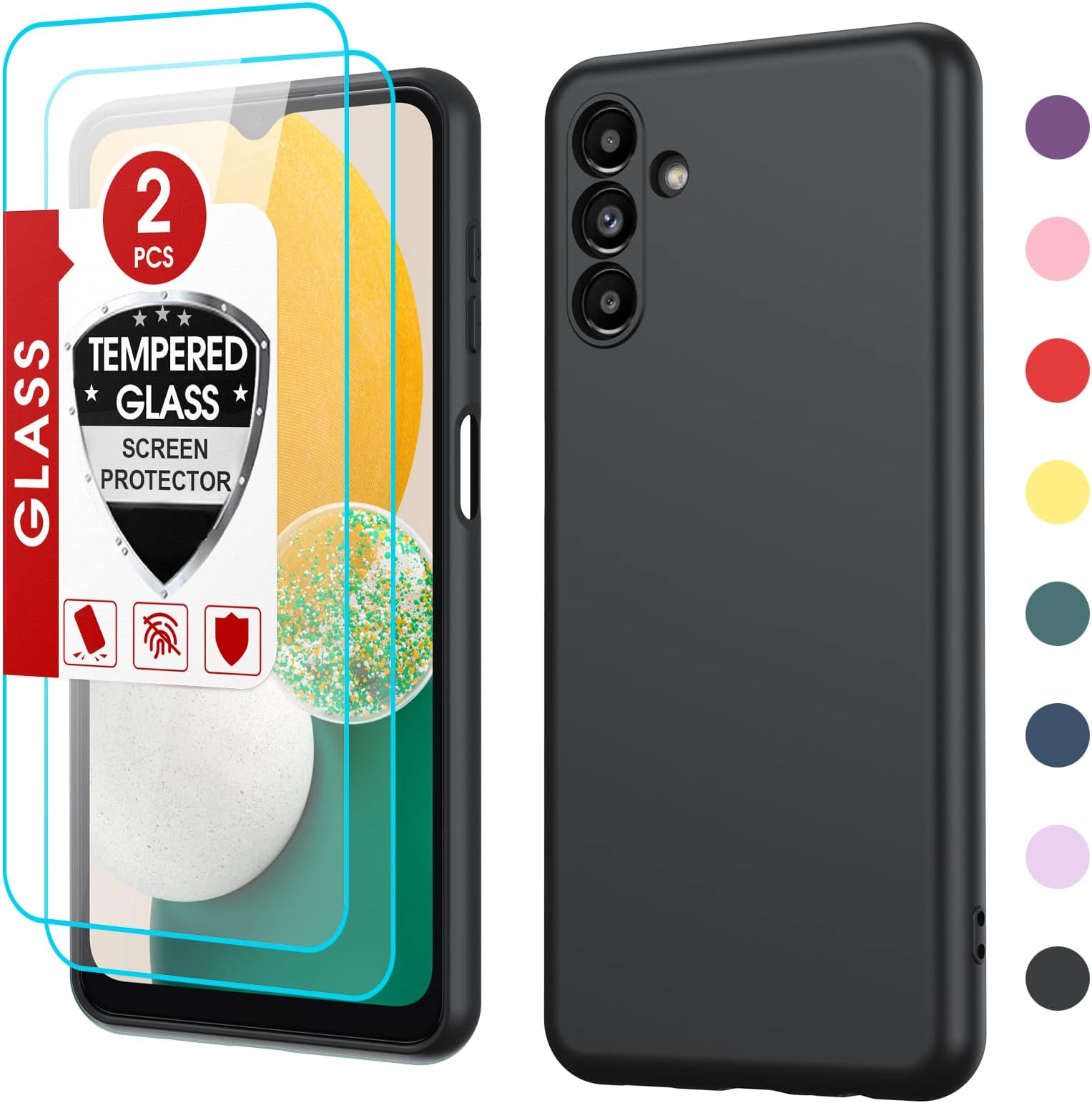 Amazon.com: LeYi for Samsung Galaxy A13 5G Case: A13 5G Case with 2 Pack Tempered Glass Screen ...