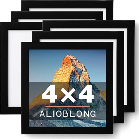 Amazon.com - ALIOBLONG 4x4 Picture Frame Set of 6,Black Photo Frame for ...