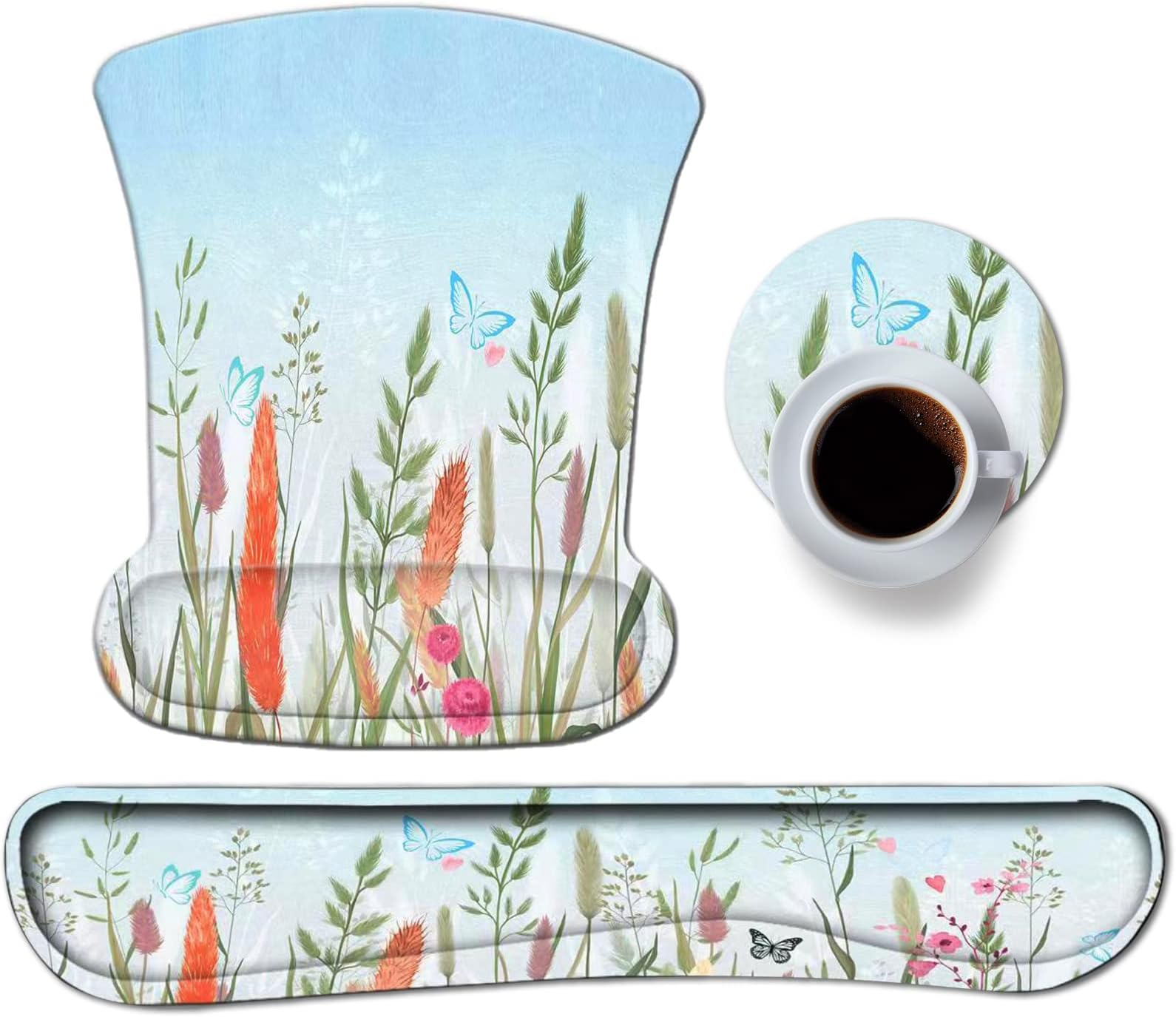 Amazon.com : BKS Beach Mouse Pad and Keyboard Wrist Rest Support Set ...