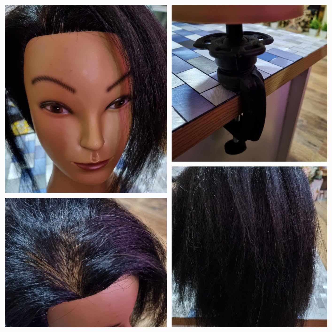 Traininghead 100% Real Hair Mannequin Head Training Head Cosmetology ...