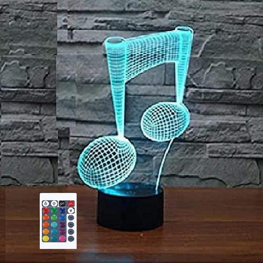 Amazon.com: FXUSLGT 3D Musical Music Note Night Light Remote Control ...