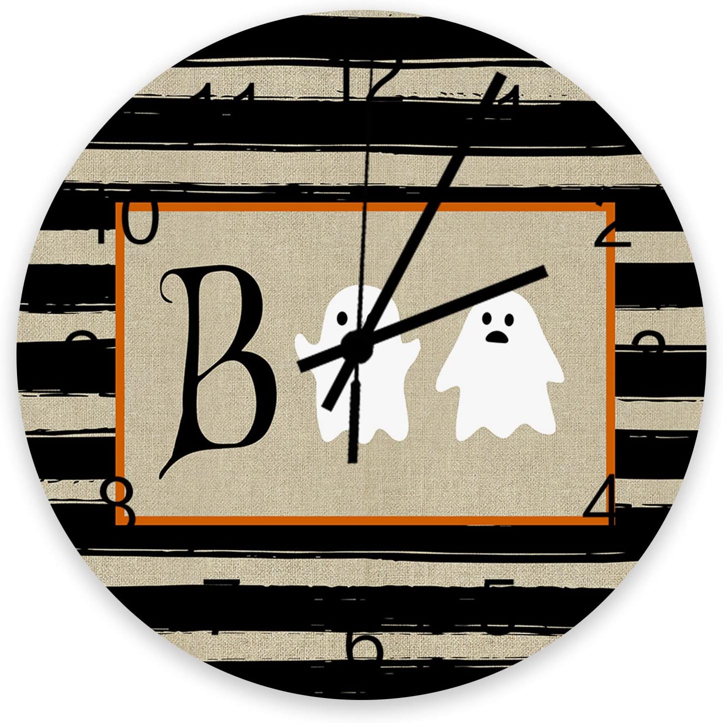 Amazon.com: 10 Inch Silent Round Wooden Halloween Wall Clock Boo ...
