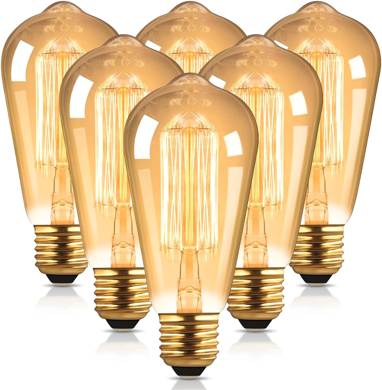 Nottac E27 Vintage Edison Light Bulb, Dimmable Retro Style Decorative ...
