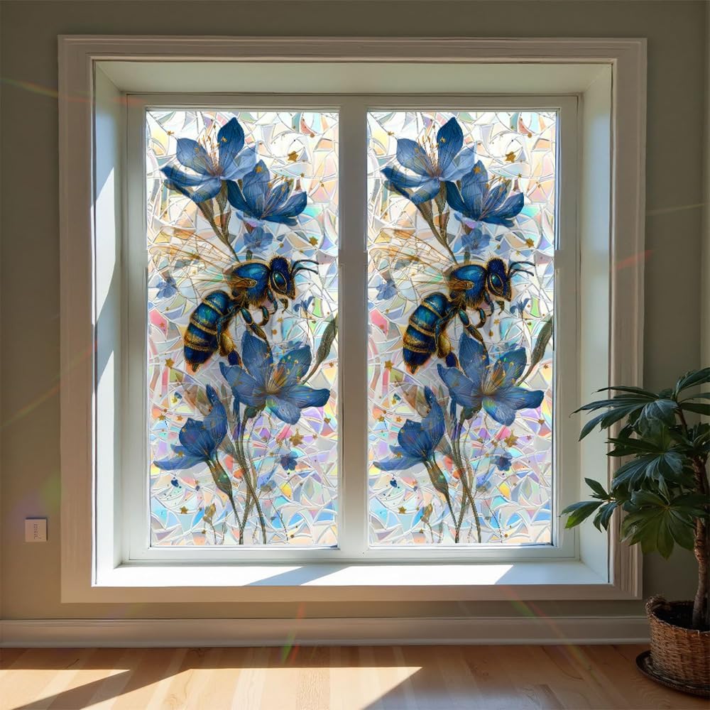 Amazon.com: Window Privacy Film 17x39 Inch Decorative Stain Glass ...
