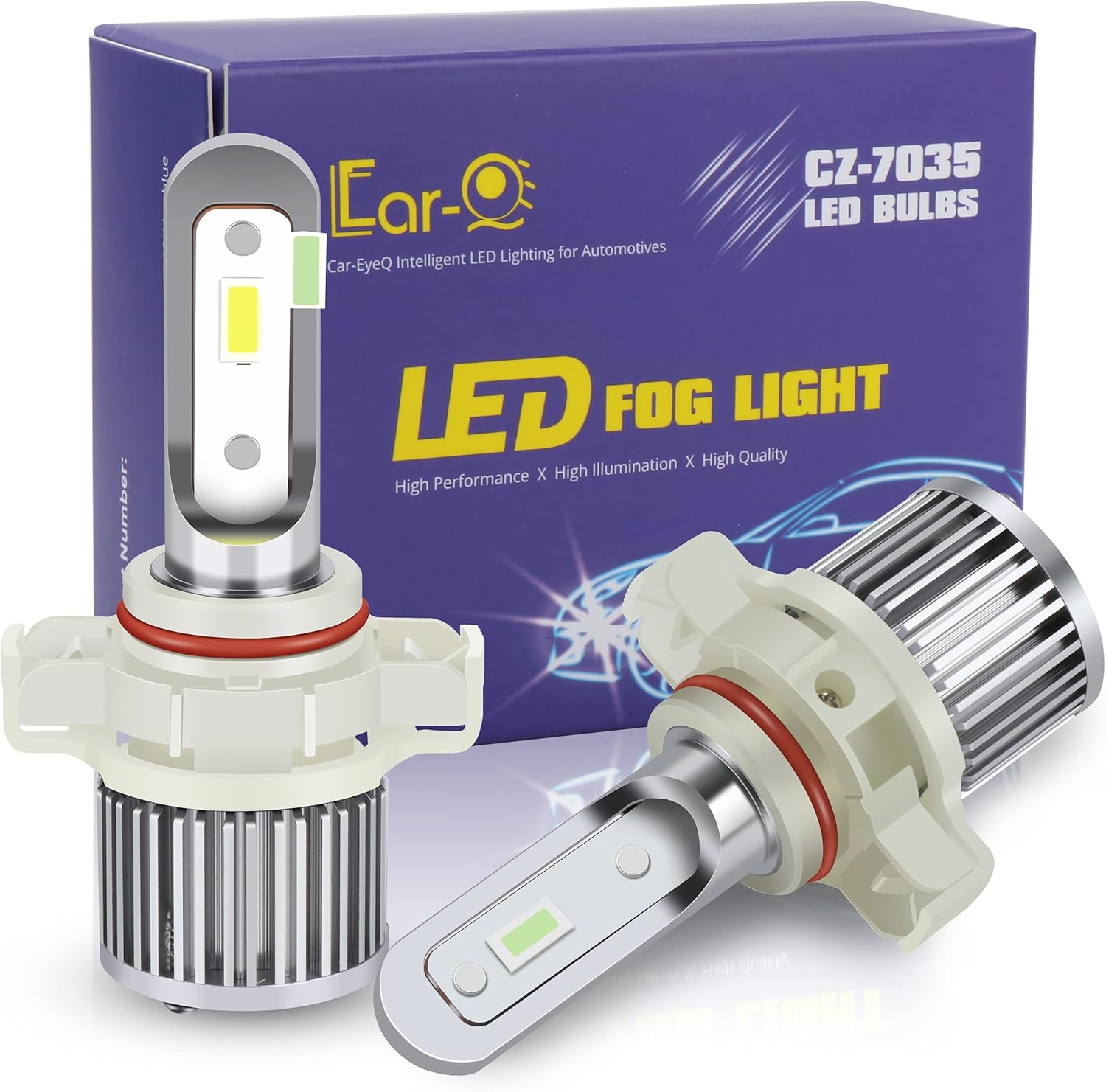 Amazon.com: Car-EyeQ 5200 Lumens PS19W 5201 5202 LED Bulbs Fog Lights ...
