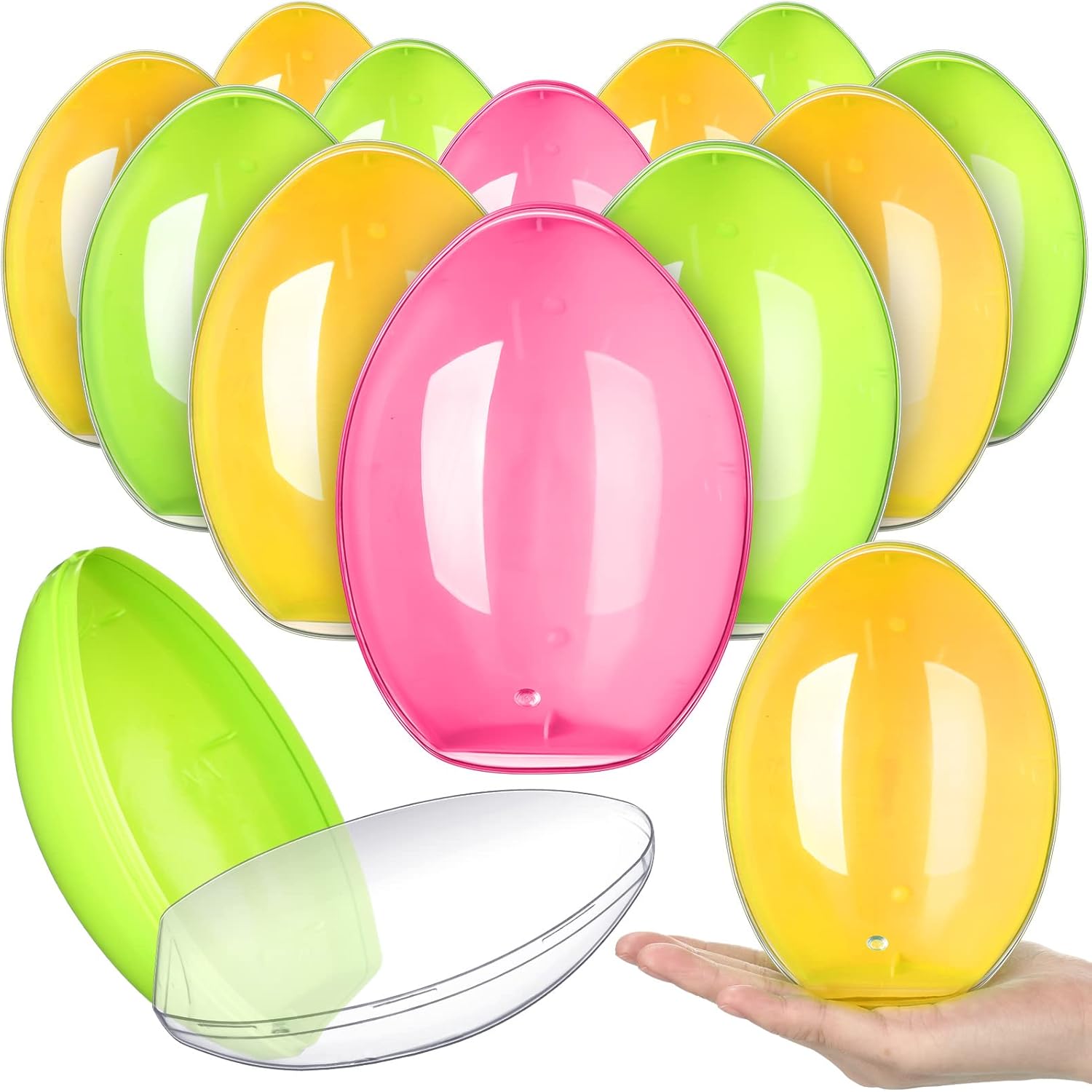 Amazon.com: Leitee Jumbo Easter Eggs 12 Pcs Giant Fillable Plastic ...