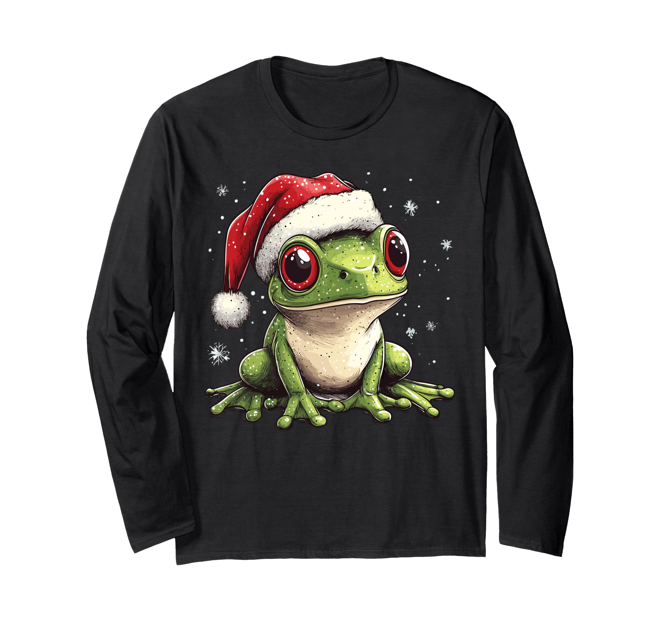 Amazon.com: Frog Santa Hat Funny Xmas Frog Lovers Christmas Pajama Long ...
