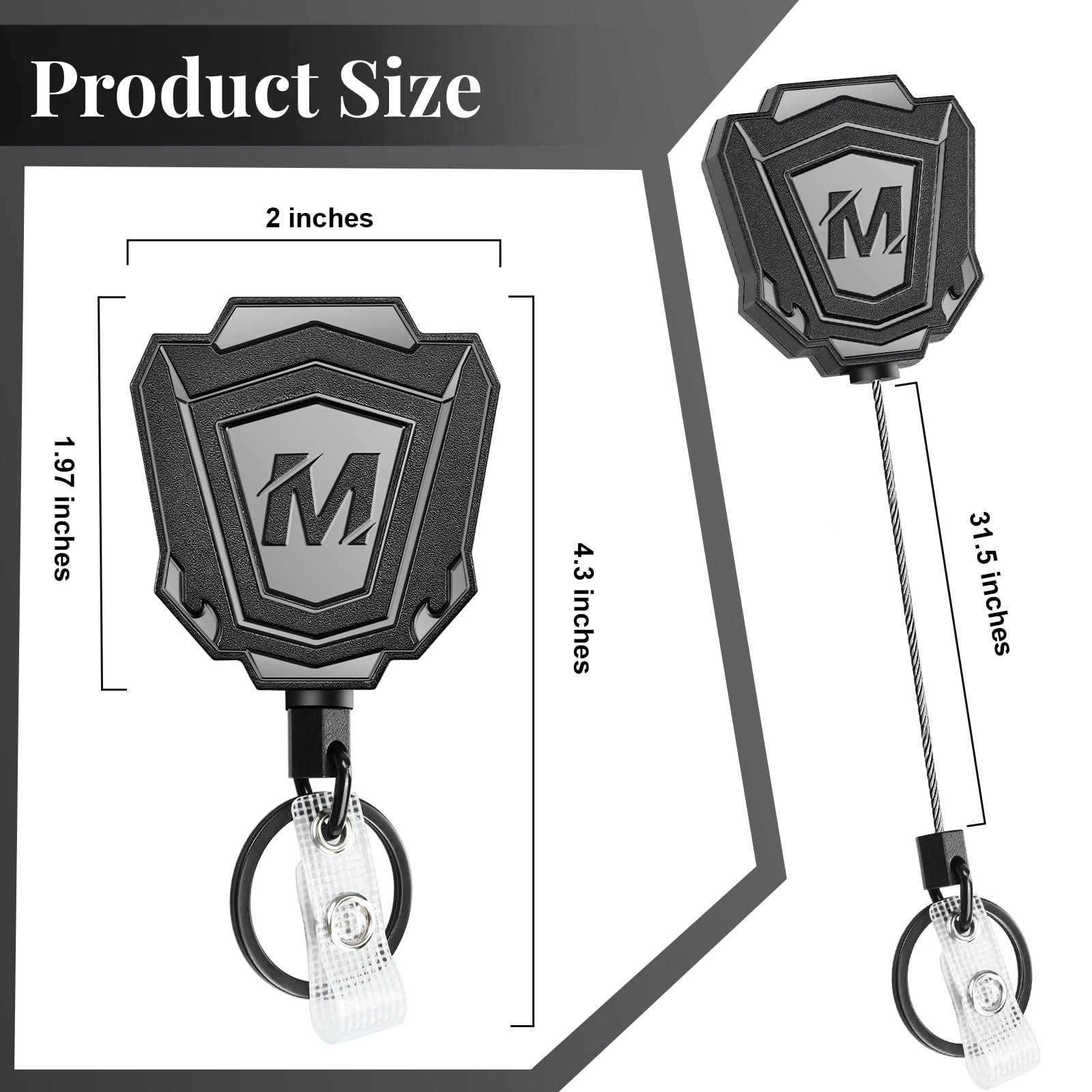 Snapklik.com : 2 Pack Heavy Duty Retractable Keychain