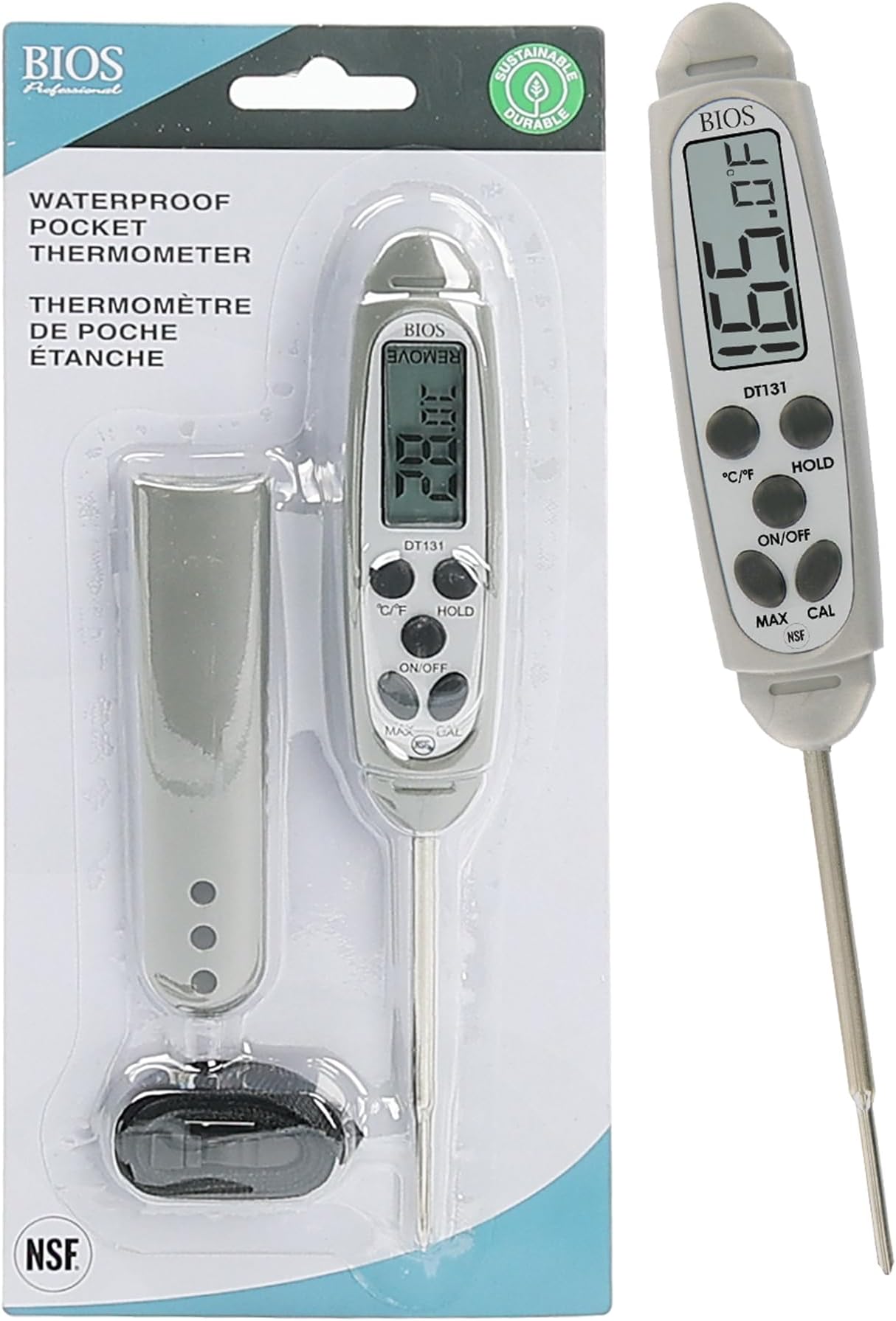 Bios Professional - Waterproof Pocket Thermometer (DT131) Grey : Amazon ...