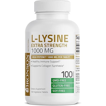 Amazon.com: Bronson L-Lysine Defense Immune Support Complex 1500 MG L-Lysine Plus Olive Leaf ...