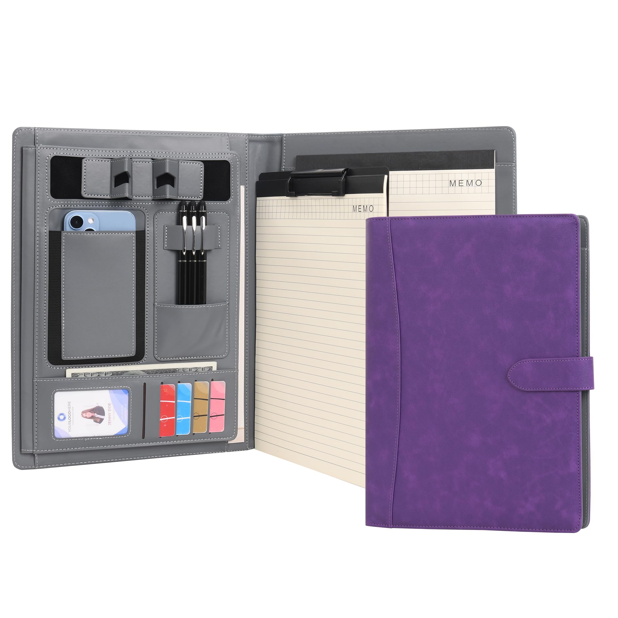 Amazon.com : Wason Portfolio Padfolio A4 Leather PU Folder File ...