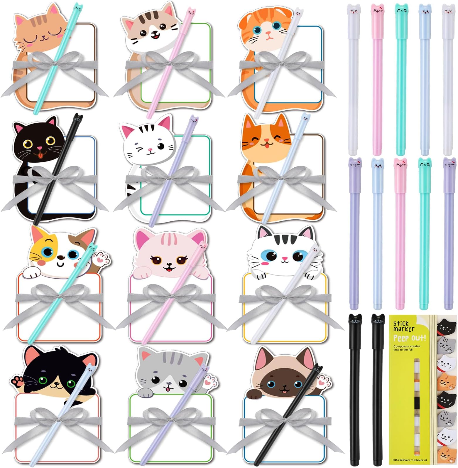 Amazon.com : Chivertion 50 Pcs Sticky Notepads with Pen for Kids Fun ...