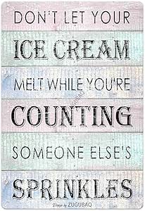 Amazon.com: Ice Cream Metal Sign-Don'T Let Your Ice Cream Melt While ...