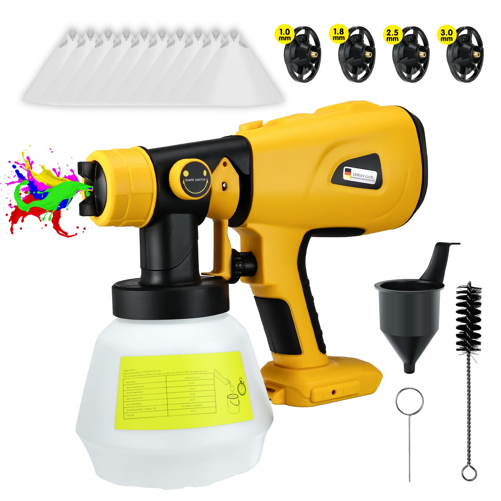 Electric Paint Sprayer System Cordless For Dewalt 20v With 1000 ml ...