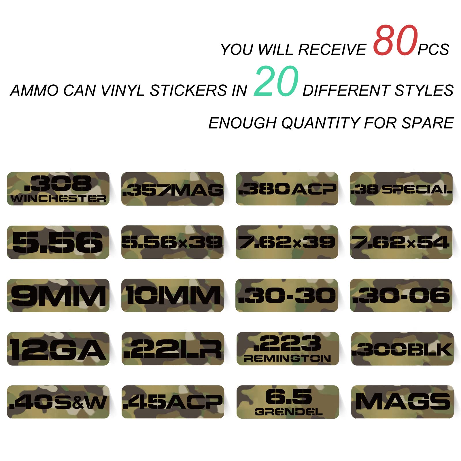 Snapklik.com : Aolamegs Ammo Can Vinyl Sticker Set, Caliber Decal ...