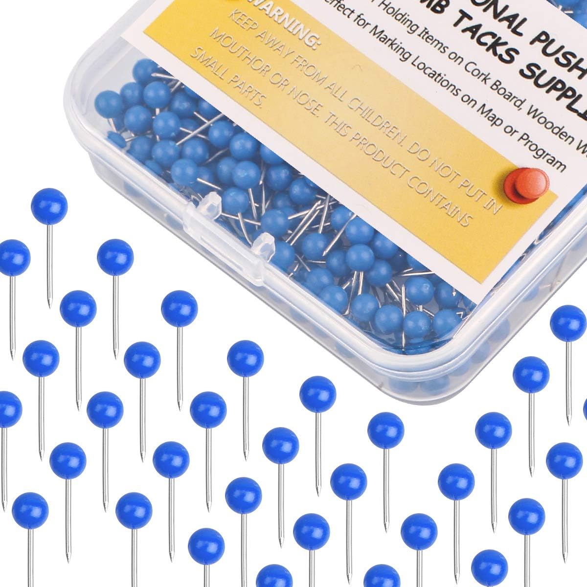 Amazon.com: Map Tacks 1/8-Inch Assorted Color Beads Head Map Marking ...