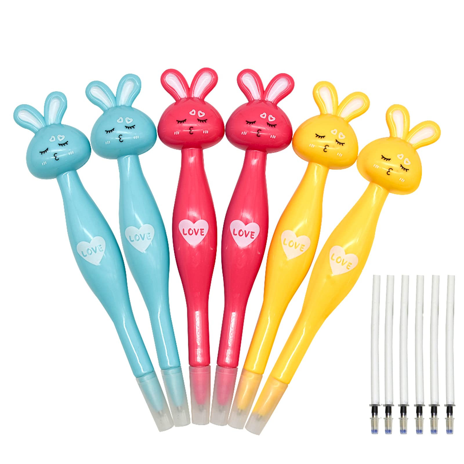 Amazon.com : Lopenle 6 PCS Easter Bunny Ballpoint Pen Cartoon Rabbit ...