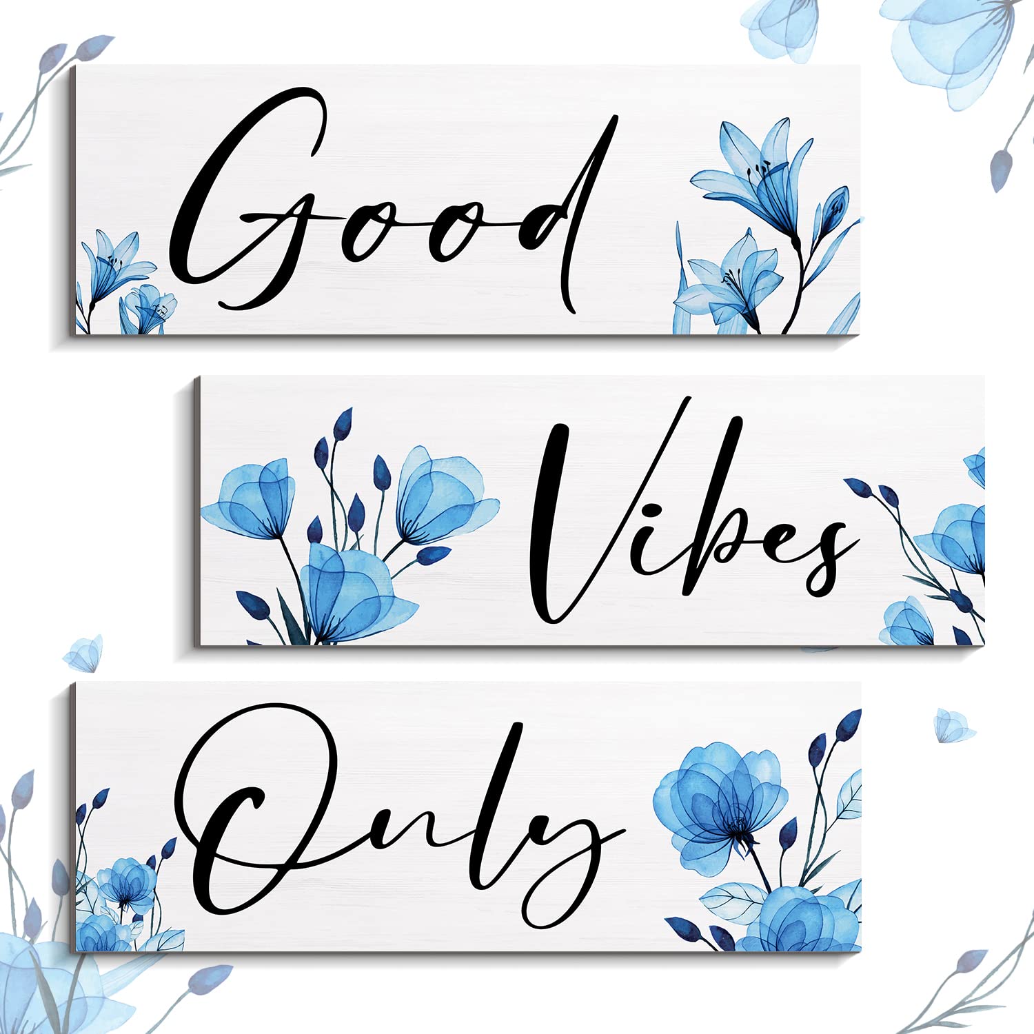 Amazon.com : 3 Pcs Good Vibes Wall Decor, Wooden Positive Quotes Signs ...