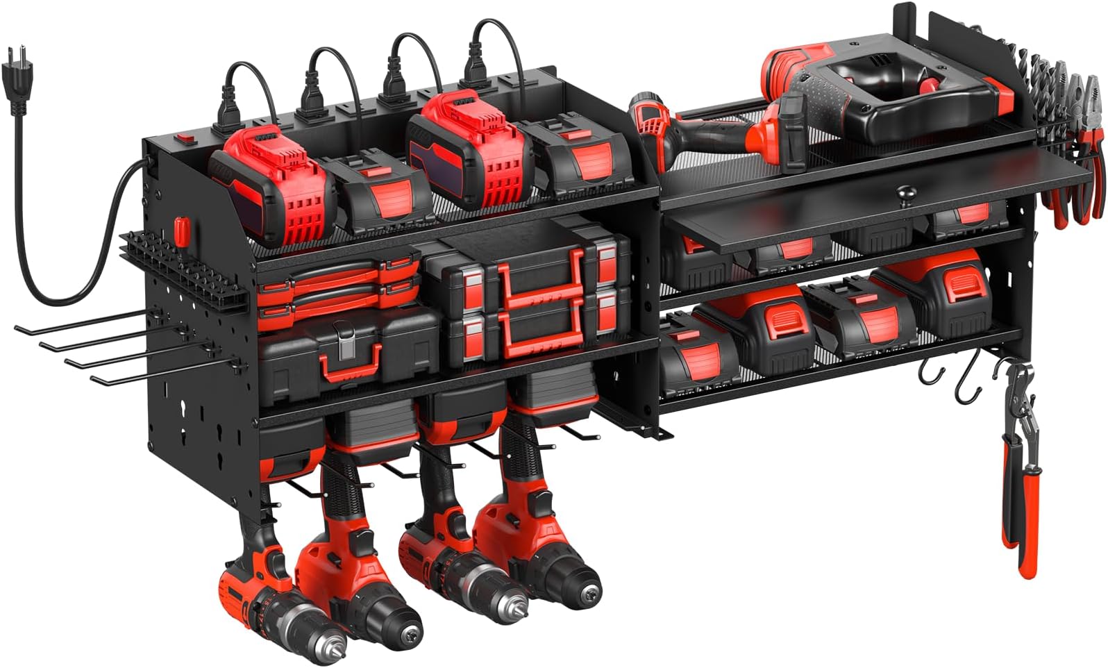 Amazon.com: CCCEI Power Tools Organizers with Charging Station. Drills ...