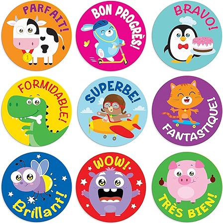 S&O French Inspirational Stickers for Classroom Rewards - French ...