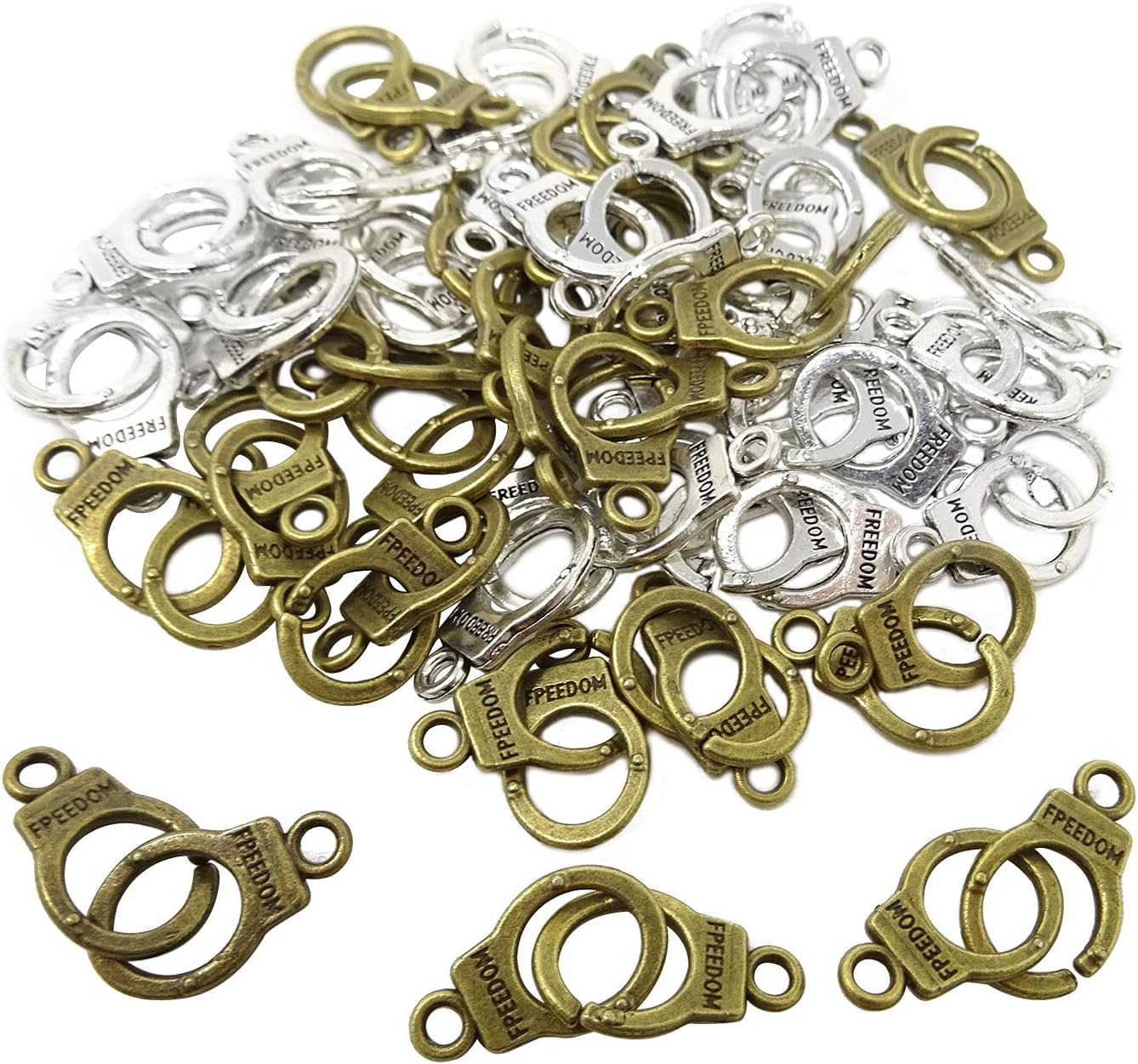 Amazon.com: Honbay 40PCS Alloy Handcuffs Charms Pendant Police ...