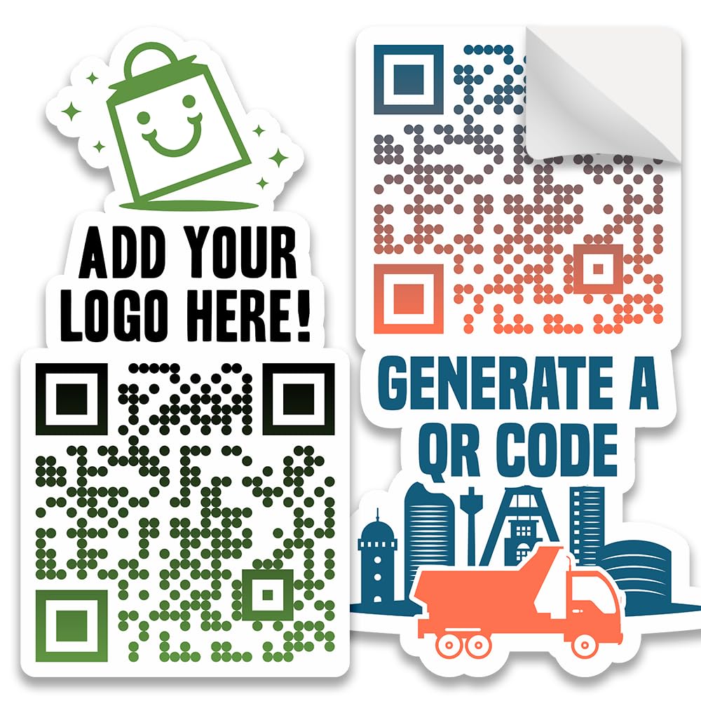 Amazon.com: VulgrCo Custom QR Code Logo Stickers - Glossy Waterproof ...