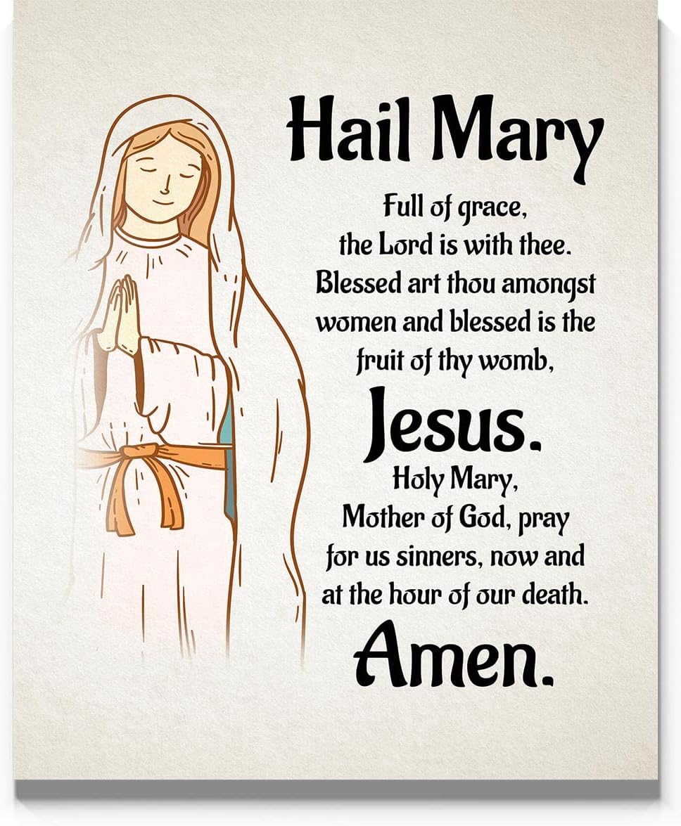 Hail Mary Prayer Wall Art 11"x14" Religious Unframed Print Poster for ...