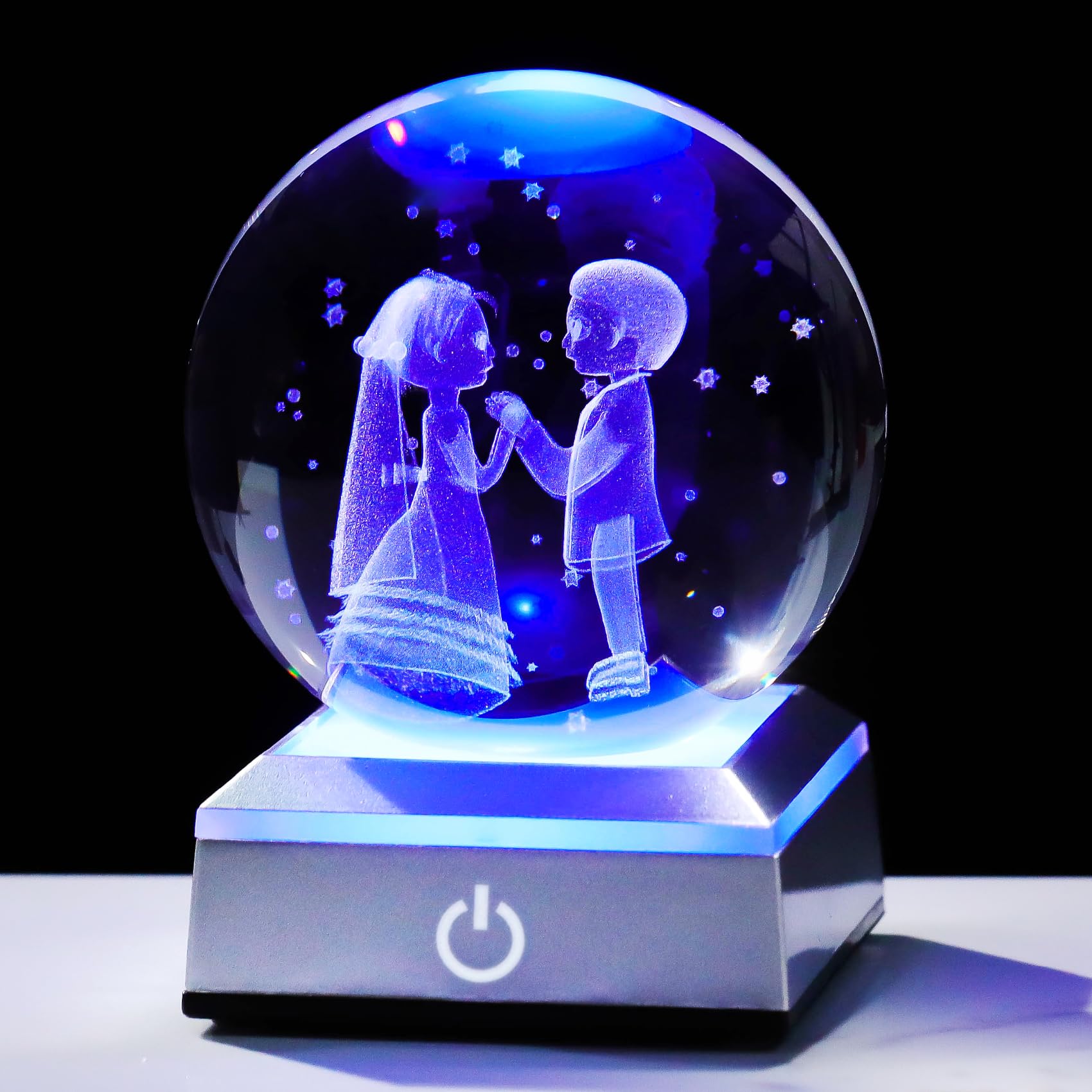 Amazon.com: Ornalrist 3.15in. 3D Crystal Ball Engraved Wedding Couples ...