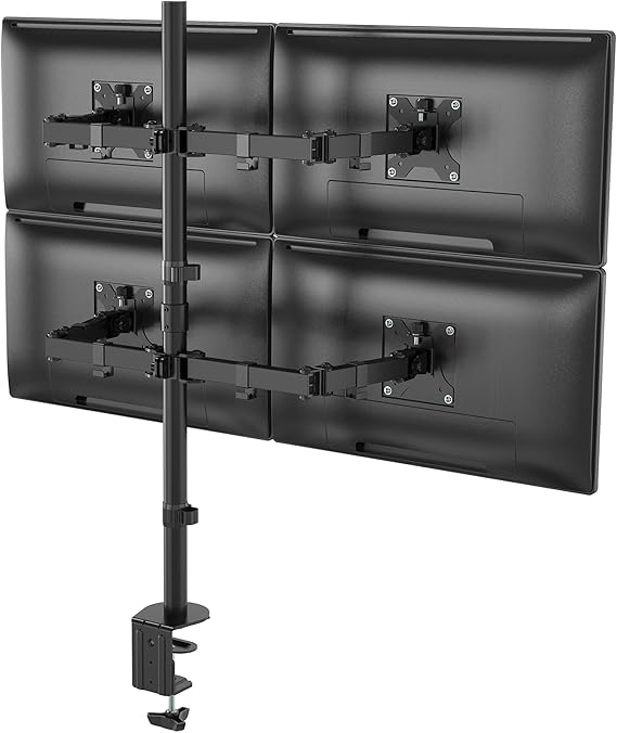 VonHaus Quad Monitor Stand for 13-32" Screens, Four Screen Monitor Desk ...
