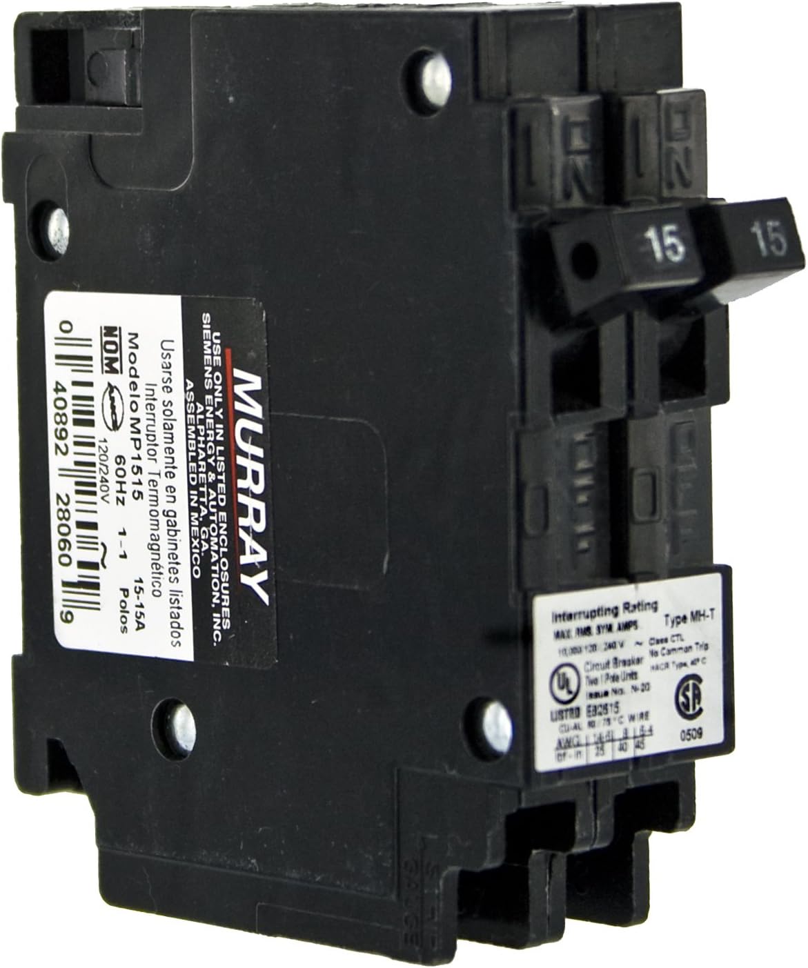 MURRAY MP2020 Two 20-Amp Single Pole 120-Volt Circuit Breaker - Murray ...