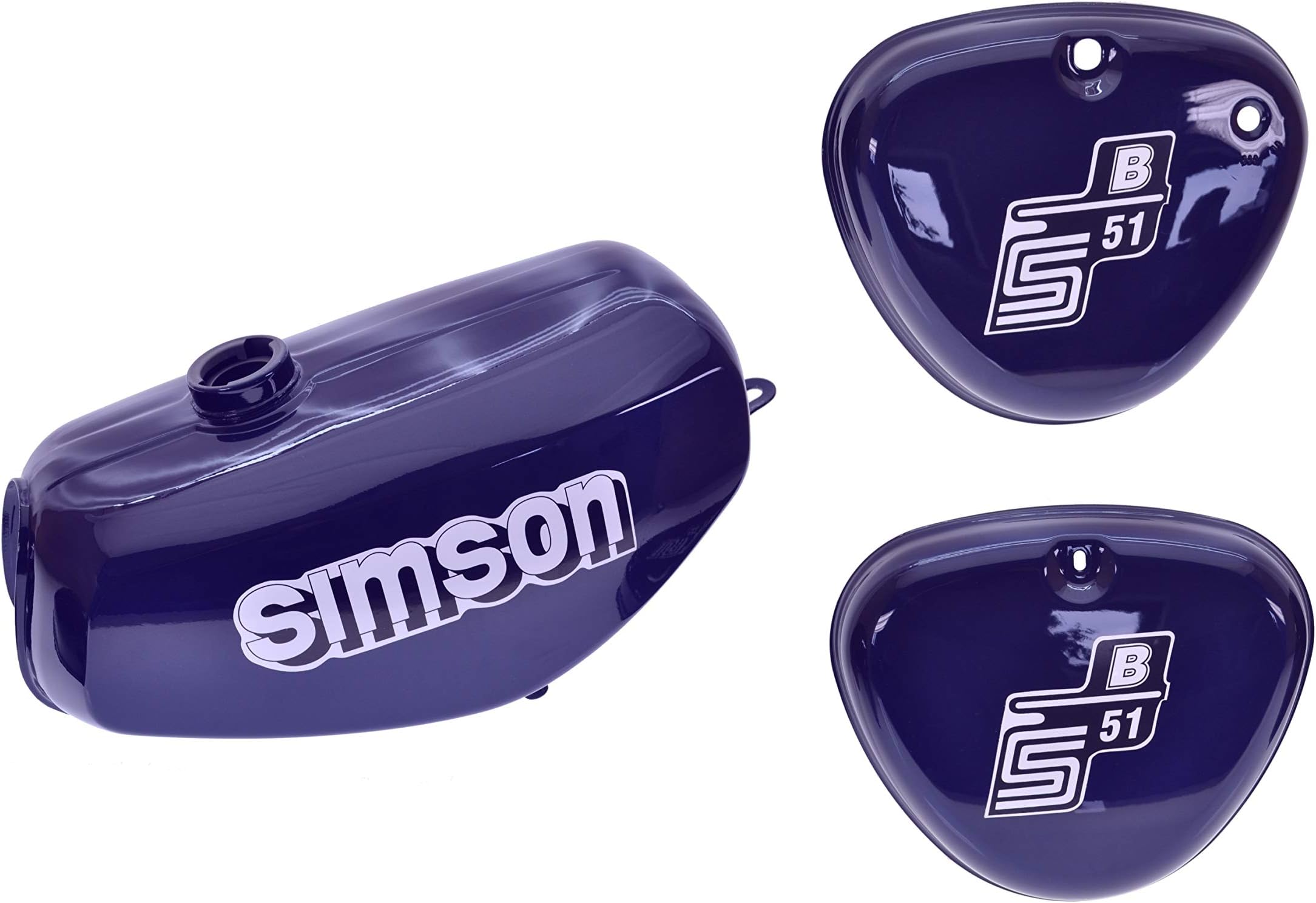 Tank Set mit Seitendeckel S51 S70 Perlblau, versiegelt, mit Aufkleber ...