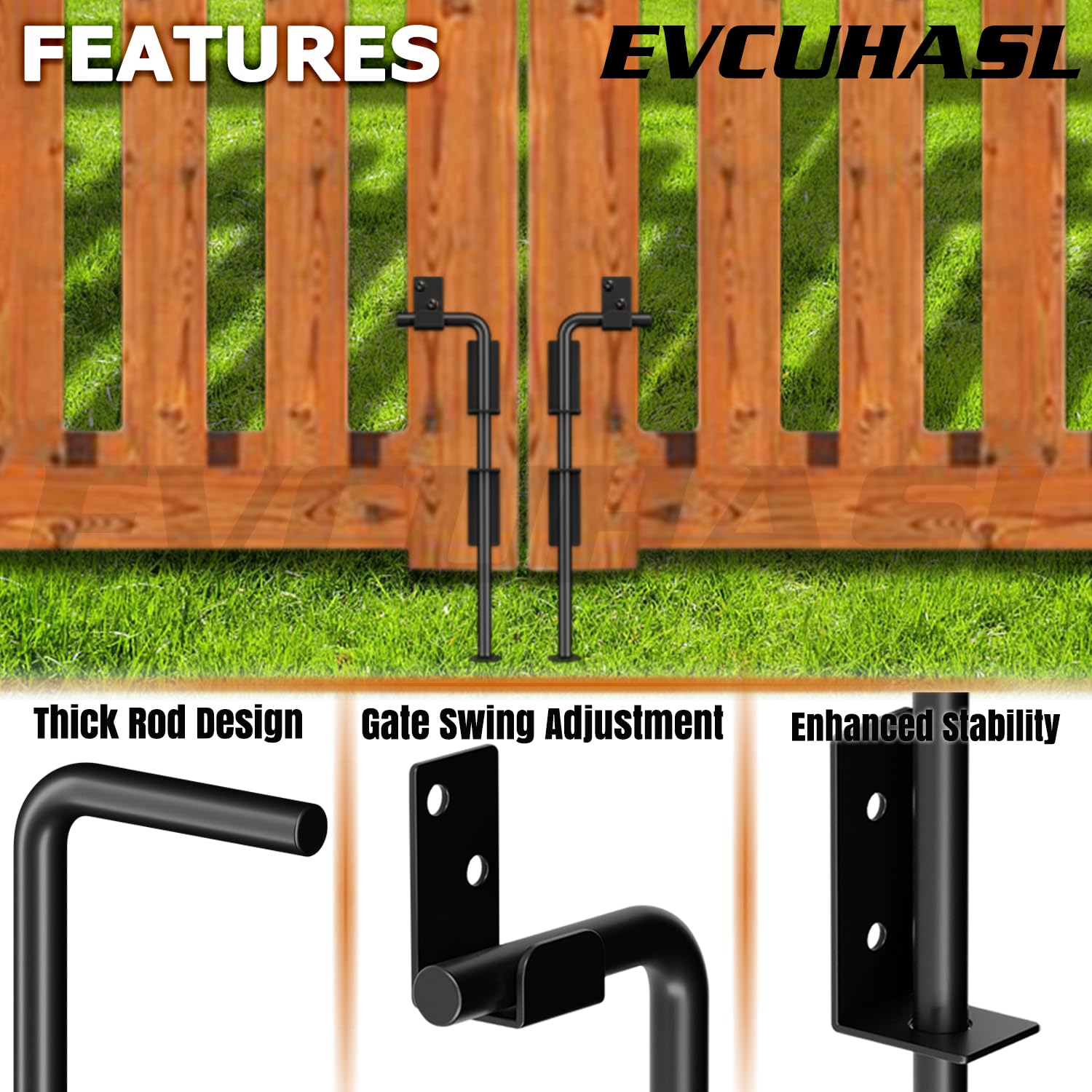 Snapklik.com : 18" Cane Bolt Gate Drop Rod Heavy Duty Stopper Hardware ...