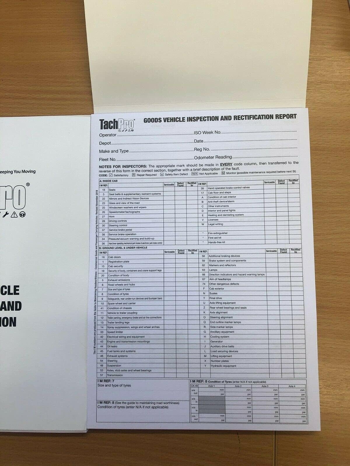 Tachodisc Goods Vehicle Inspection Pad For Vehicles GV1 : Amazon.co.uk ...