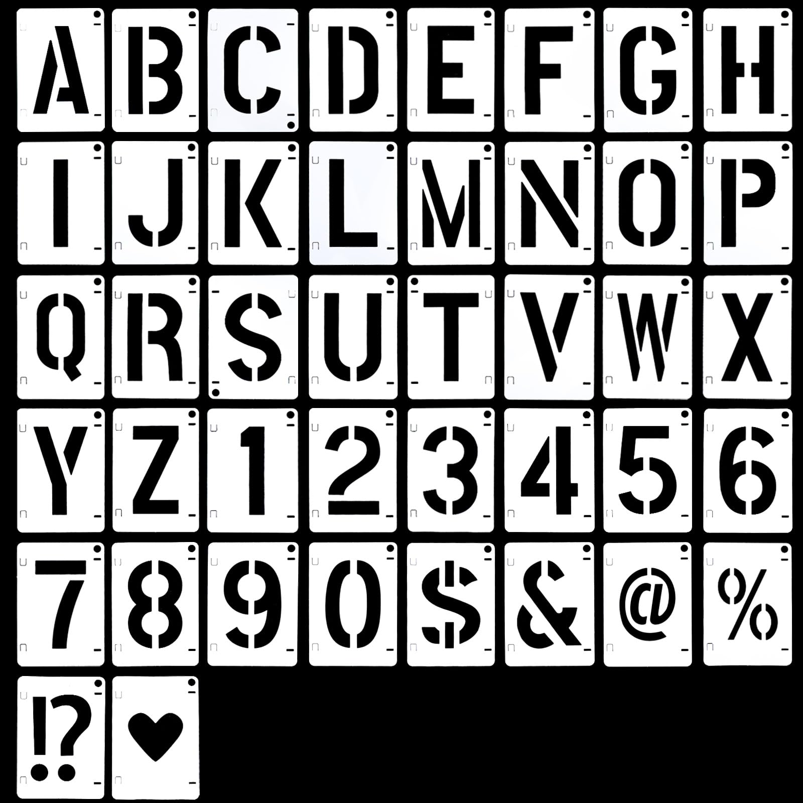 Amazon.com : 2 Inch Letter Stencils 42Pcs Reusable Templates Symbol ...