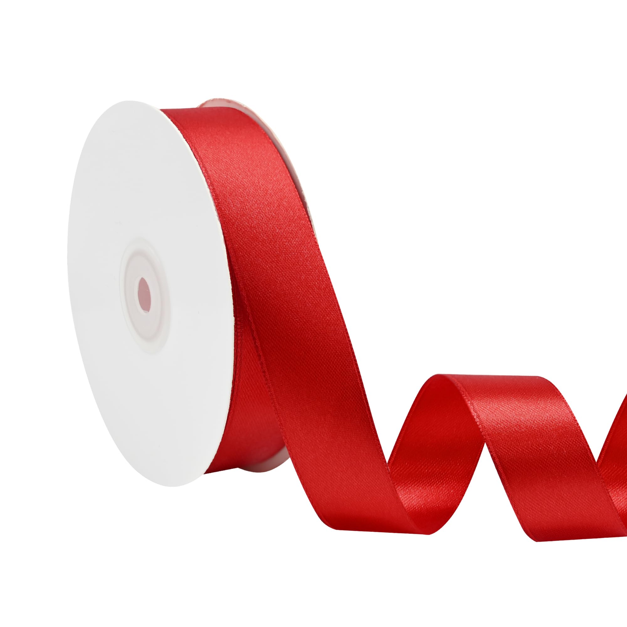 Snapklik.com : Double Face Red Satin Ribbon 1 Inch X 50 Yards Polyester ...
